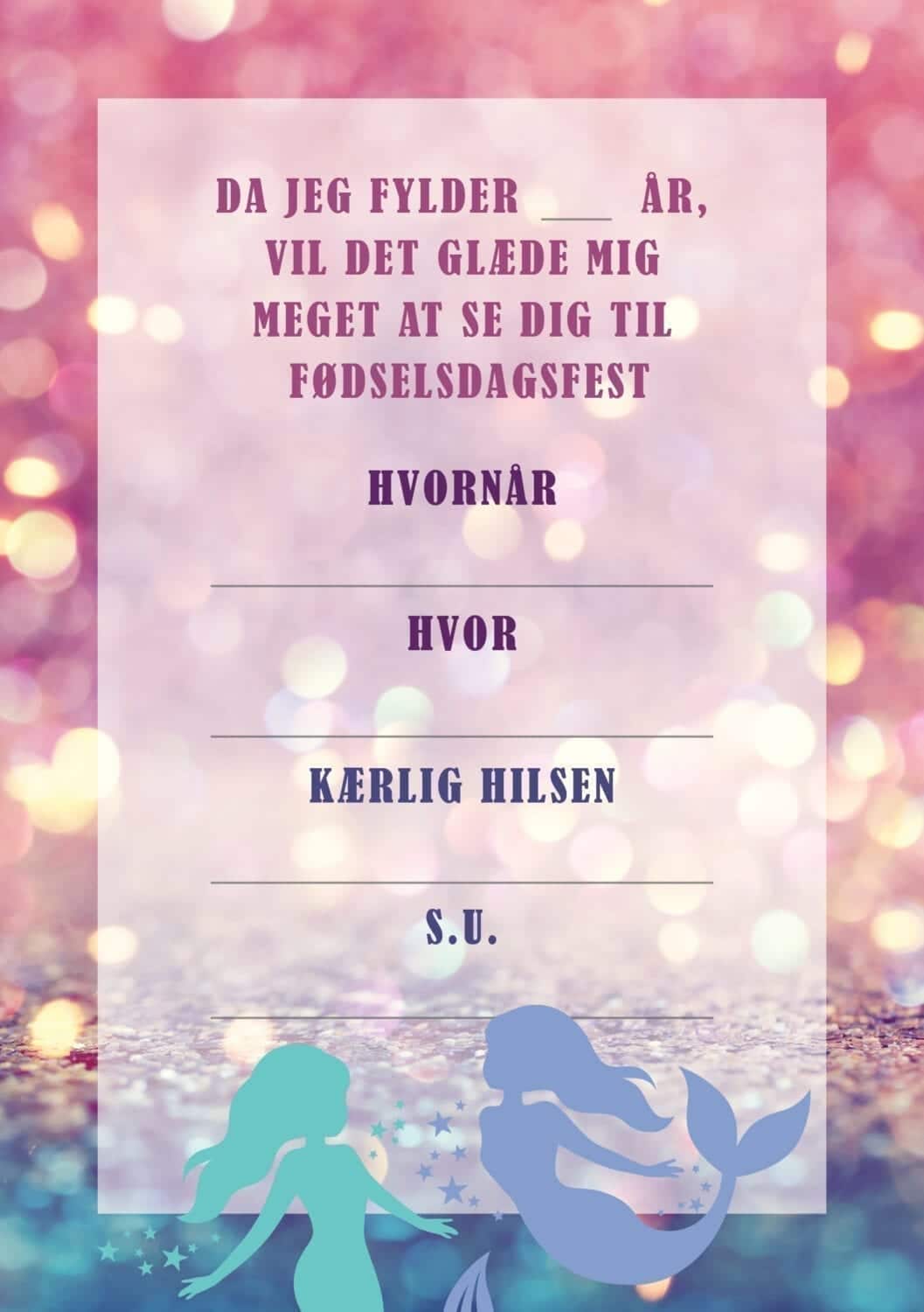 Børnefødselsdag - har du brug for et designet skabelon? - Se her