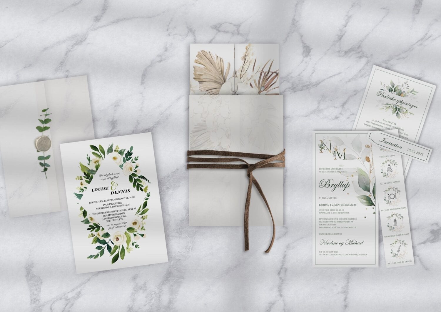 Bryllupsinvitationer | Unikke invitationer 40+ designs